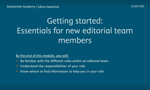 Editor Essentials | Elsevier Researcher Academy